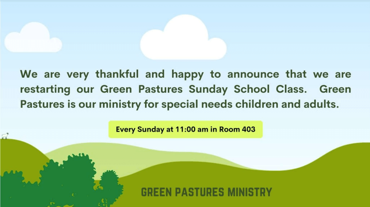 Green Pastures Ministry | The MCBC